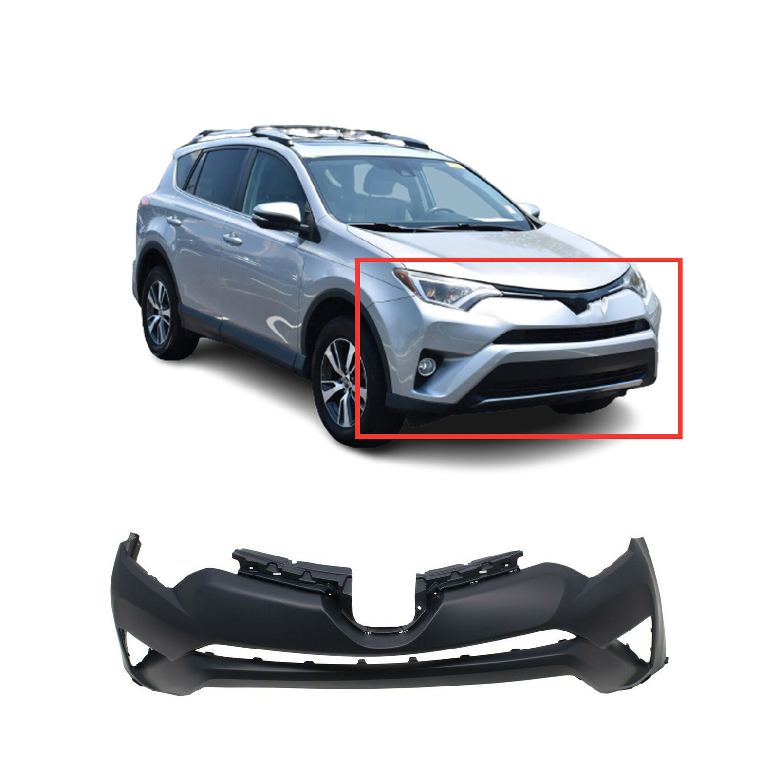 Front Bumper Cover for 2016-2018 Toyota RAV4 LE SE XLE w/fog light ...