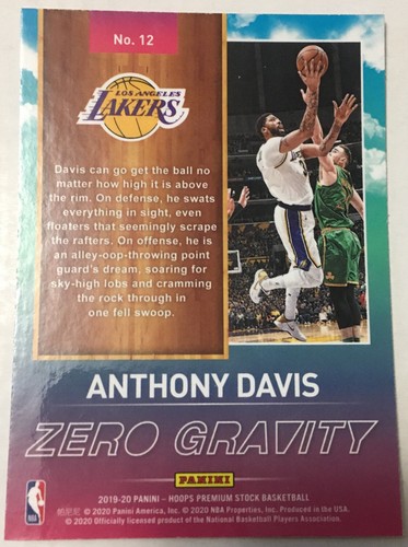 2019-20 Panini NBA Hoops Premium Stock - Zero Gravity Anthony Davis #12 ...