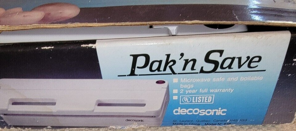 Decosonic 839 Pak 'n Save Food Saver Vacuum Bag Sealer | eBay