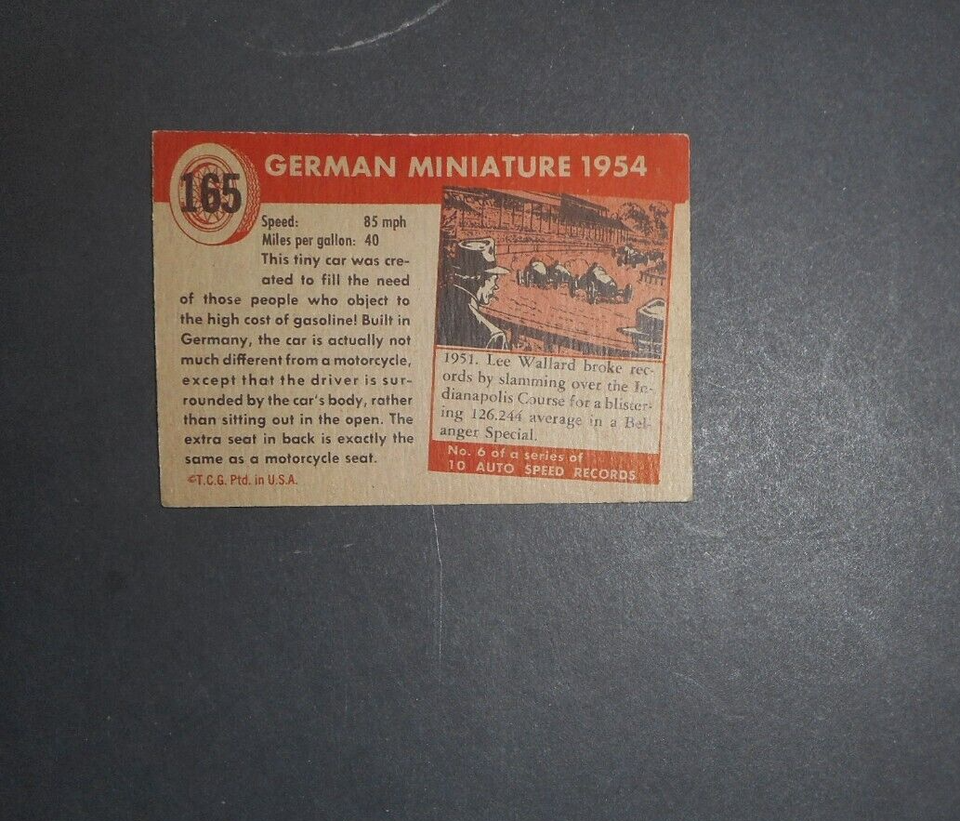 1955 WORLD ON WHEELS CARD HIGH #165 (RED BACK) TOPPS | eBay