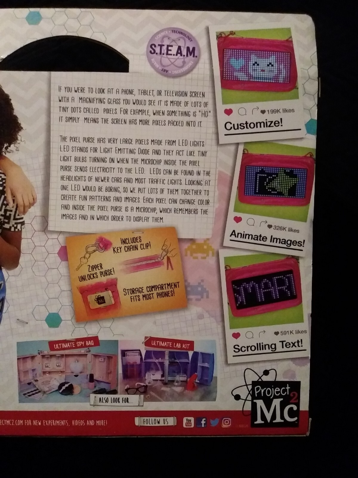 Project Mc2 Pink Smart Pixel Purse Programable LED Lights with iOS ...