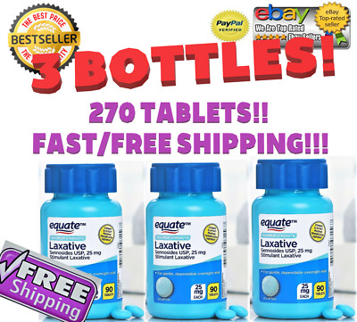 270 CT EX-LAX EQUATE MAX STRENGTH Laxative Sennosides Tabs 25mg, FREE ...