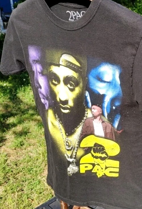 2PAC Colorful Tupac Logo'd Cotton T-Shirt (Men's Small) | eBay