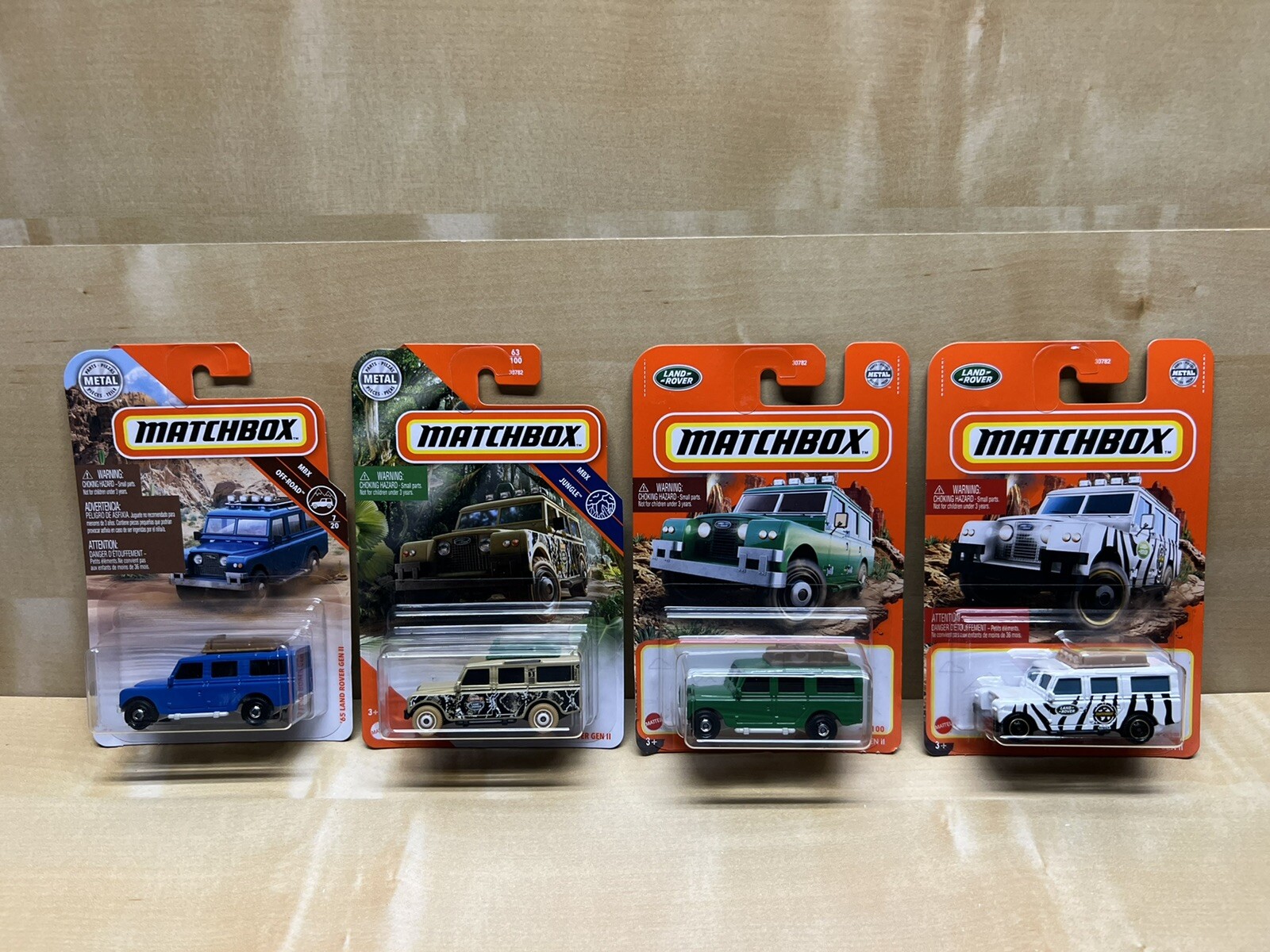 Matchbox 65 Land Rover Gen II Baja Blue Green Tan White Zebra Lot | eBay