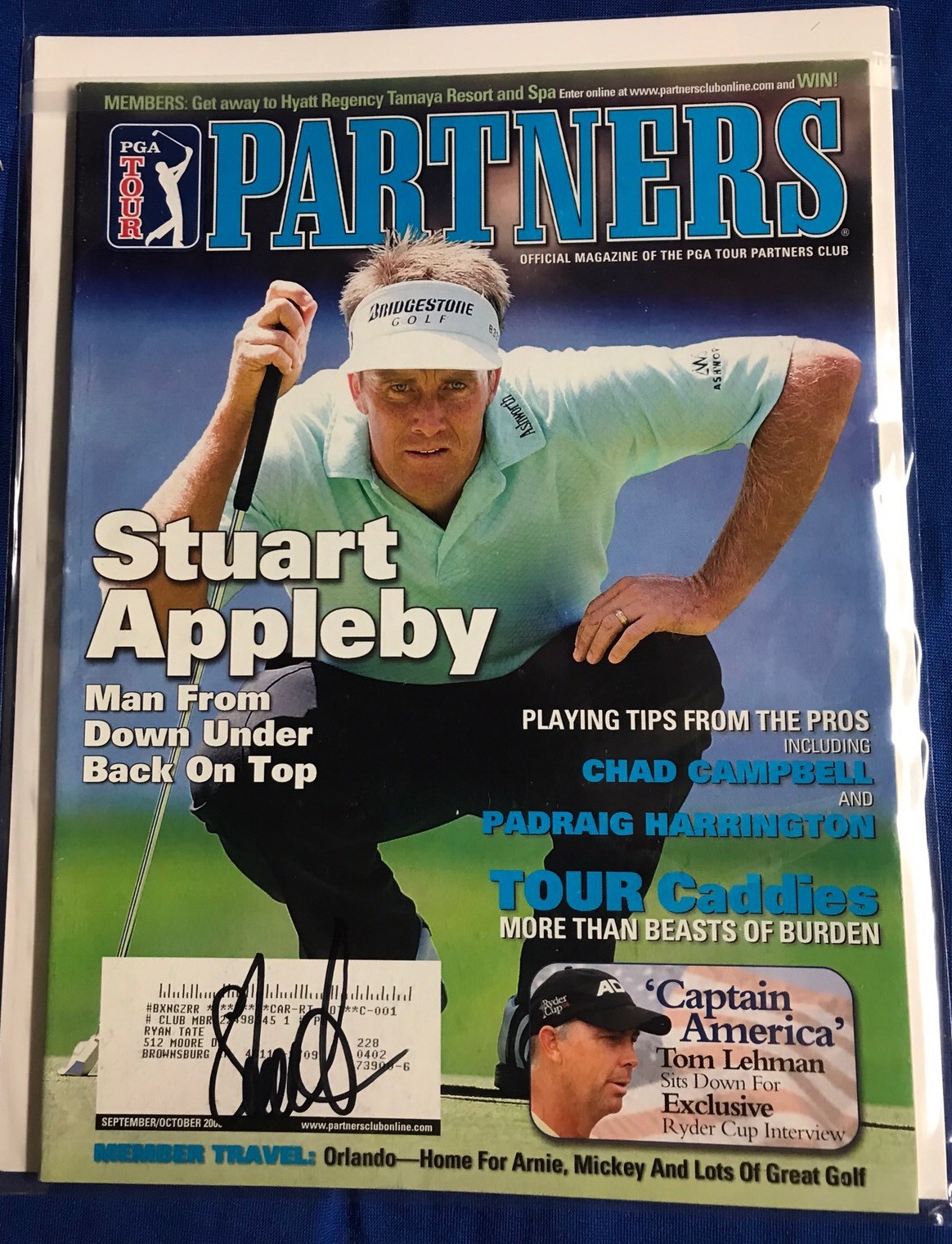 Stuart Appleby Autographed Magazine Signed PGA Golf Autographed | eBay