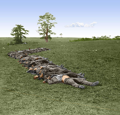 Antietam Confederate Dead Alexander Gardner Color Tinted photo Civil ...