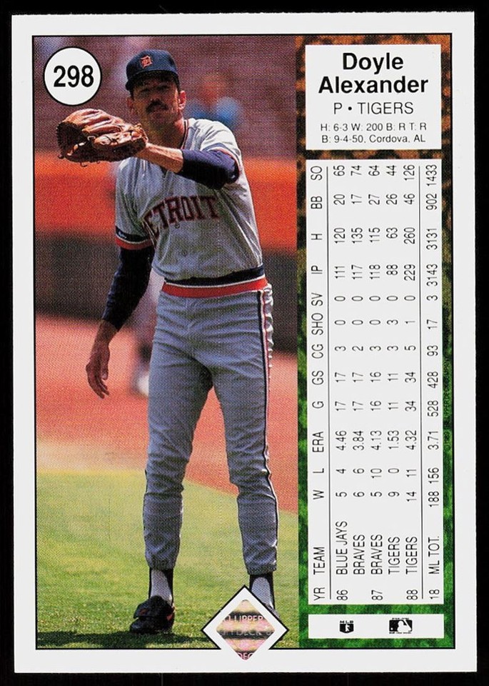 1989 Upper Deck Doyle Alexander Detroit Tigers #298 | eBay
