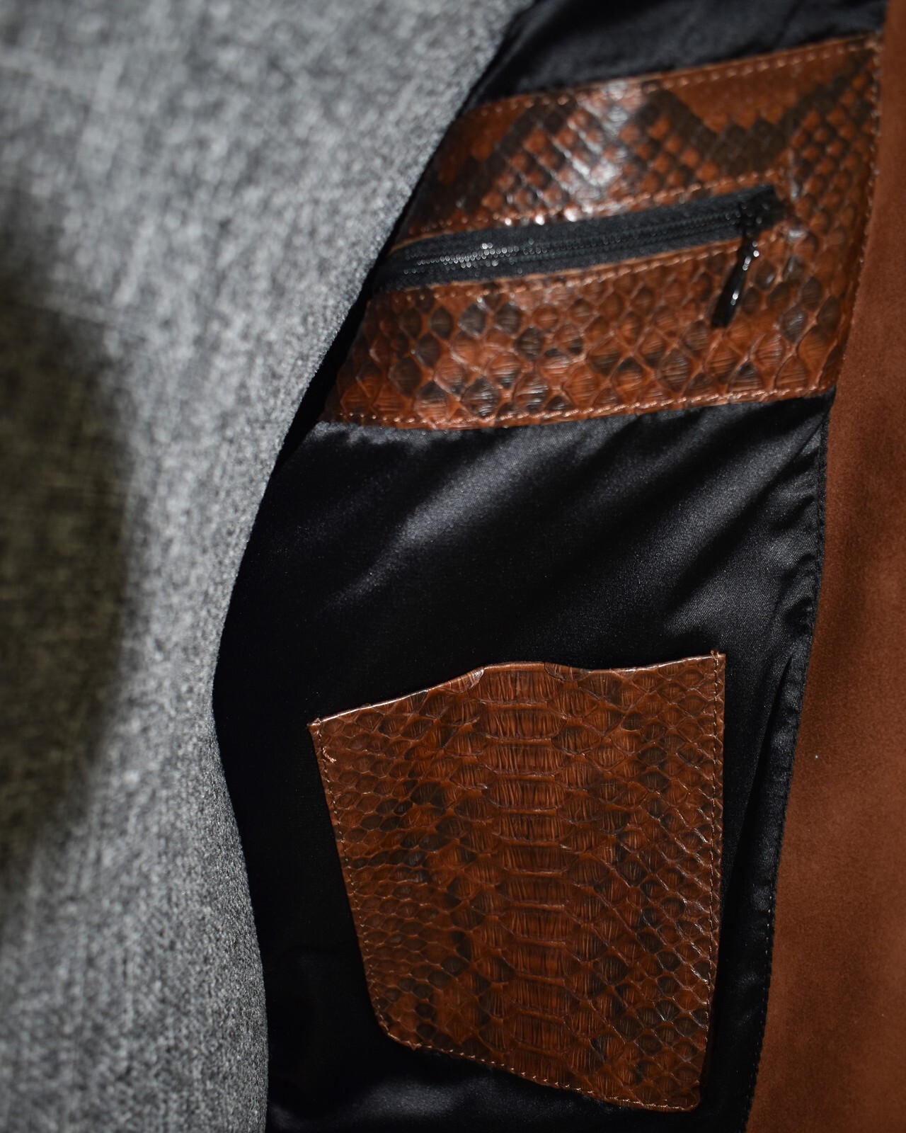 Luxury Python Leather Genuine Perforated Metis Suede Men Brown Bomber Jacket | eBay