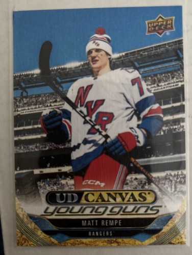 Matt Rempe 2024-25 Upper Deck Canvas Young Guns SP RC Card - Rangers ...