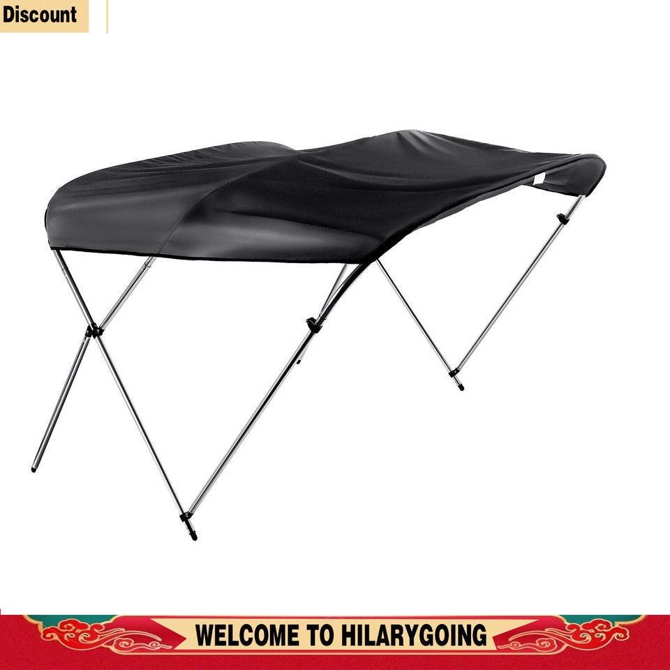 Boat Topside Cover 600D Oxford Cloth 3 Bows Top UV Protect Aluminum ...