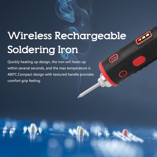 480℃ Cordless Electric Soldering Iron Charging Solder Iron with Bright ...
