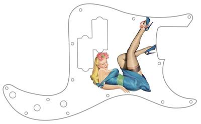 P Bass Precision Graphic Pickguard Custom Fender 13 Hole Guitar Pin Up ...