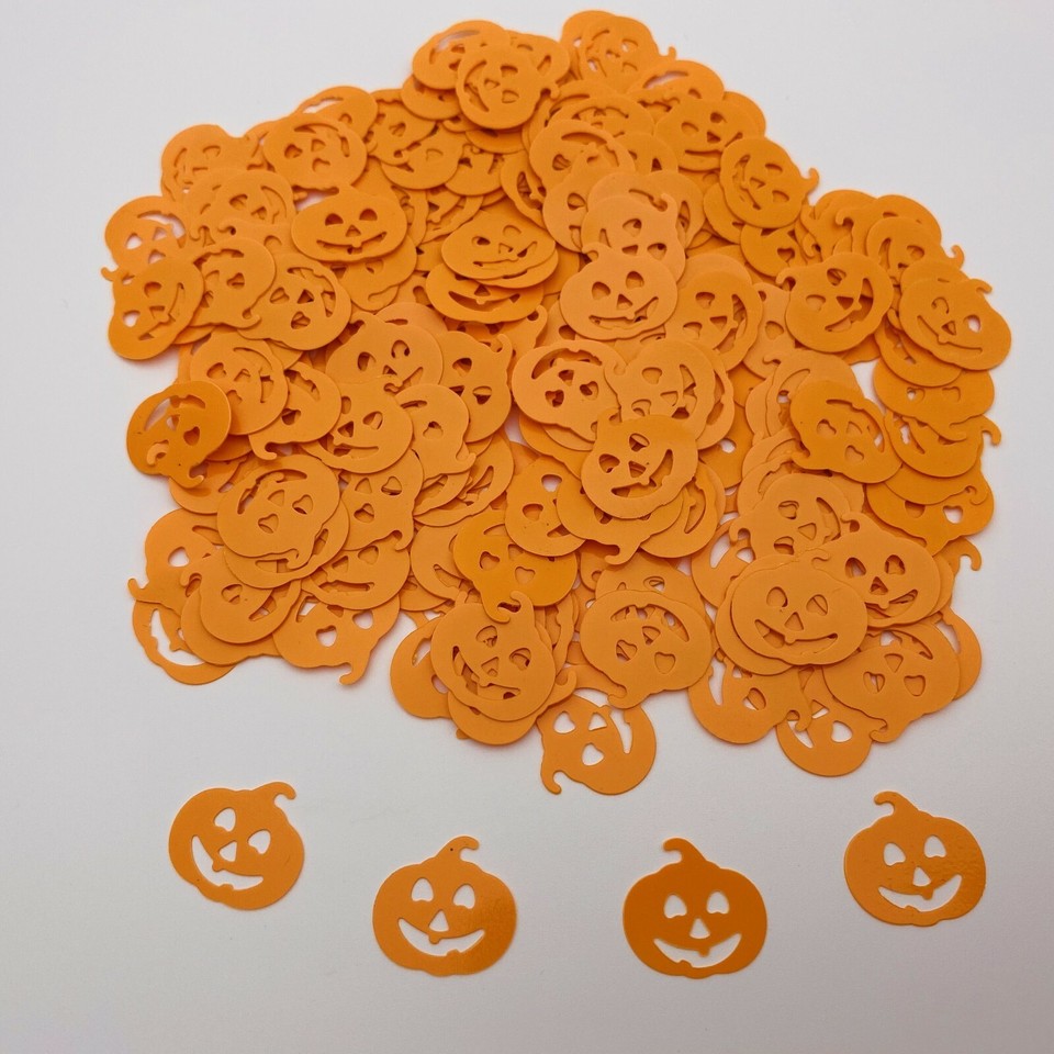 HALLOWEEN DECORATION CONFETTI ORANGE PUMPKIN TABLE PARTY SCATTER ...