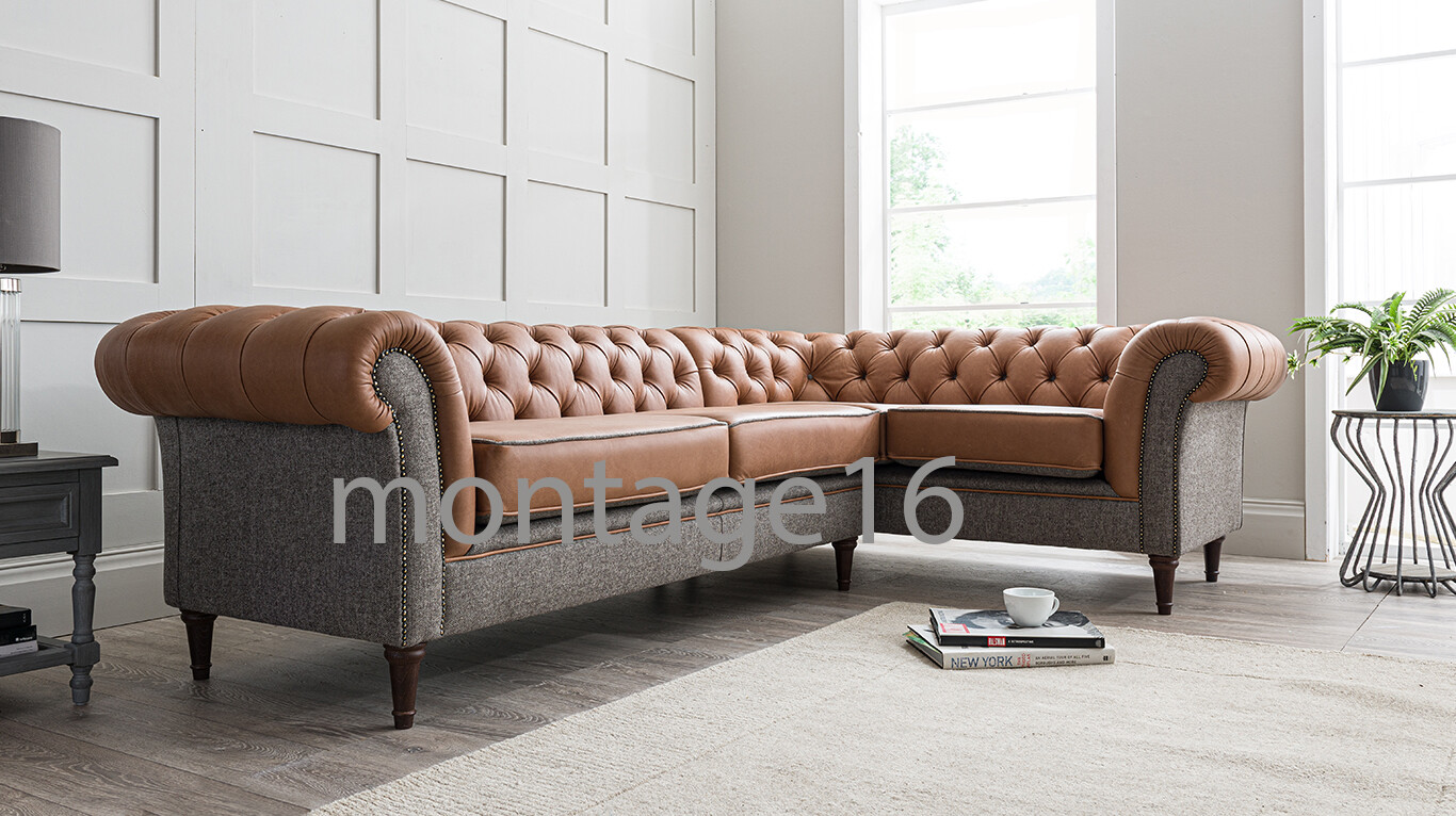Tweed Corner Sofa Bed | Baci Living Room