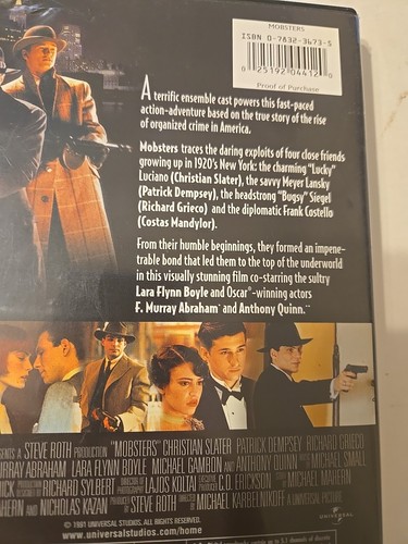 Mobsters DVD, 2003 Christian Slater Patrick Dempsey Action Mafia Pre ...