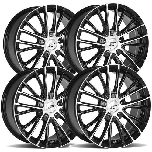 (Set of 4) Platinum Genesis 17x7.5 5x108/5x4.5" +40mm Black/Machined ...