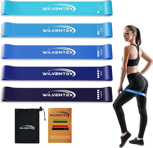 Resistance Bands, Natural Latex Band Loop Set, 5 Different Resistance ...