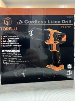 TORELLI Tools 12V Cordless Li-ion Drill 3/8” Drive Model INV00707 | eBay