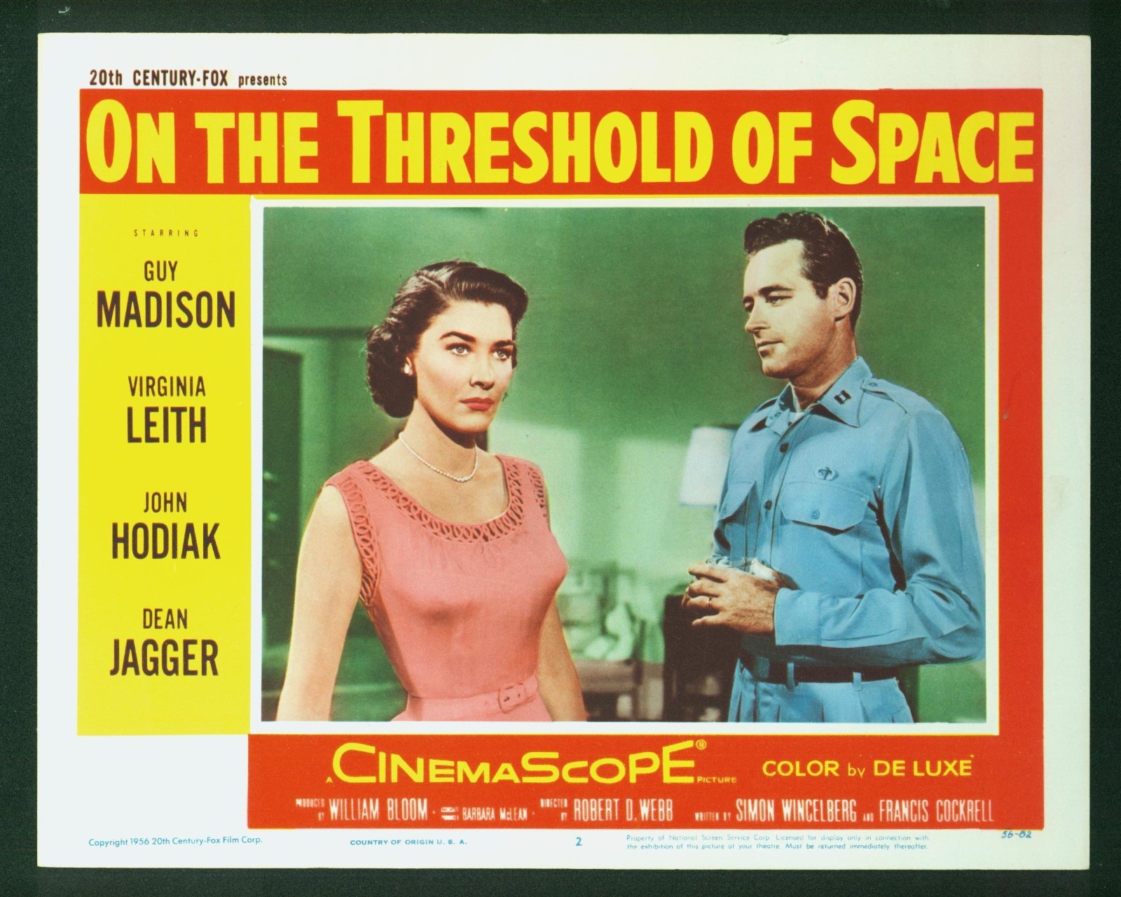 On the Threshold of Space original 1956 lobby card 11x14 Virginia Leith ...