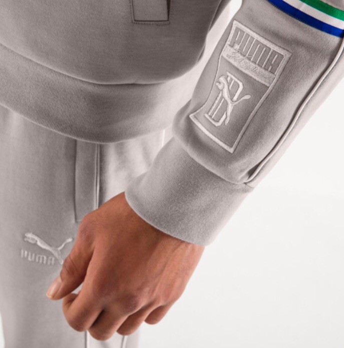 PUMA X BIG SEAN T7 FULL ZIPPER SATIN VELOUR LUXURIOUS LT GREY TRACK ...