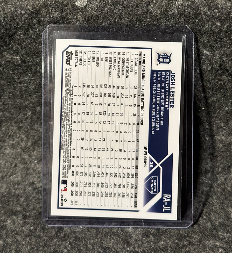 2023 Topps Chrome Josh Lester Rookie Autograph Auto Detroit Tigers #RA ...