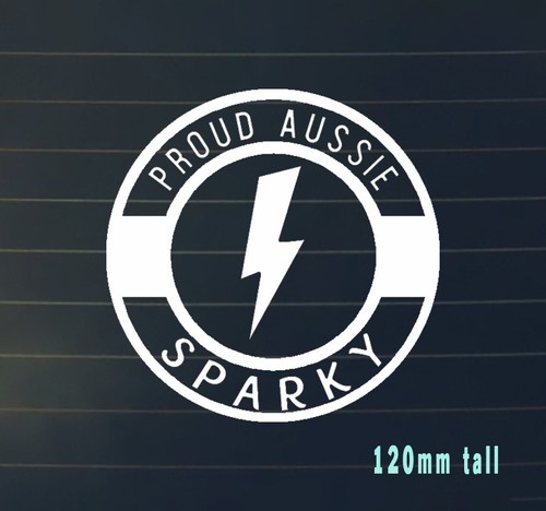 Proud Sparky Sticker Car Bumper Decal aussie sign Laptop Electrician ...