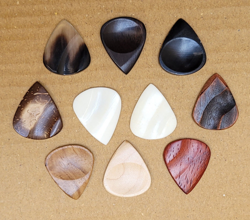 Assorted 10 Horn Bone Wooden coconut Handmade Guitar Picks/plectrum ...