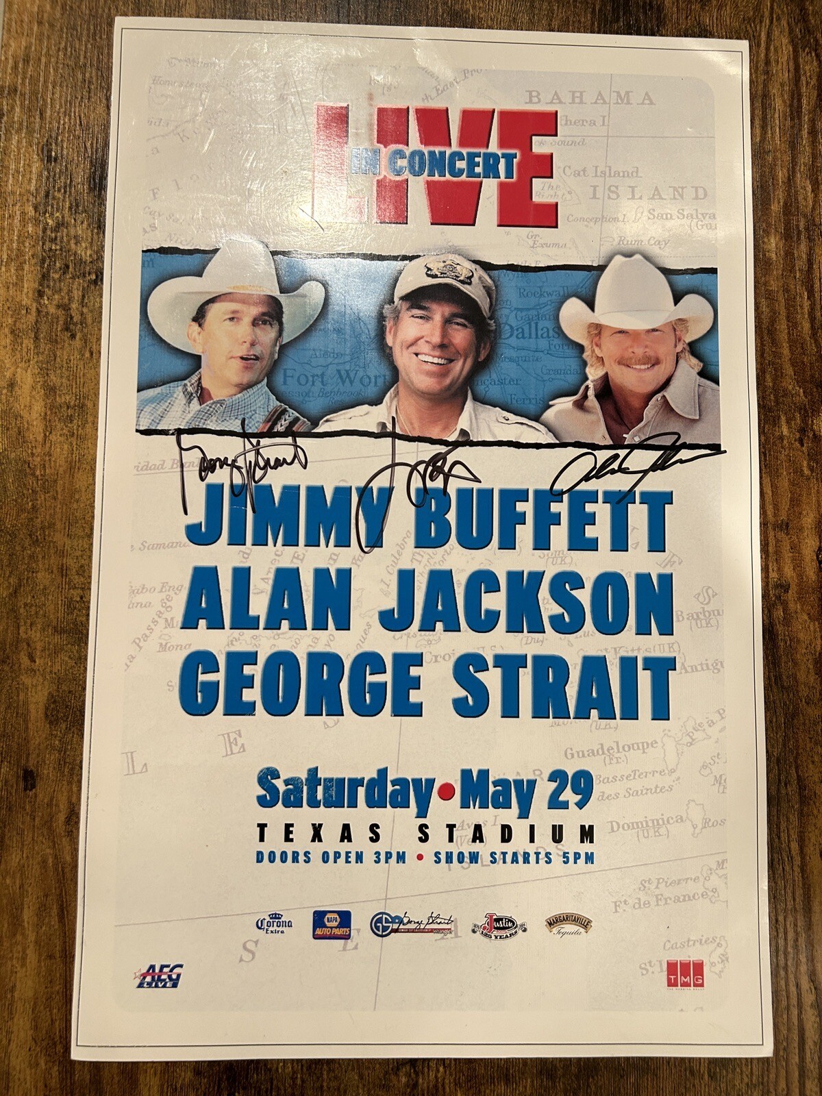 RARE JIMMY BUFFETT GEORGE STRAIT A. JACKSON Signed Authenticated ...