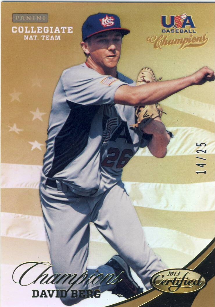 2013 Panini USA Baseball Champions - David Berg #126 Certified National ...