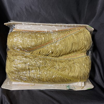 VTG WRIGHT’s 4” GOLD RAYON CHAINETTE FRINGE TRIM COSTUMES CRAFTS FLAGS ...