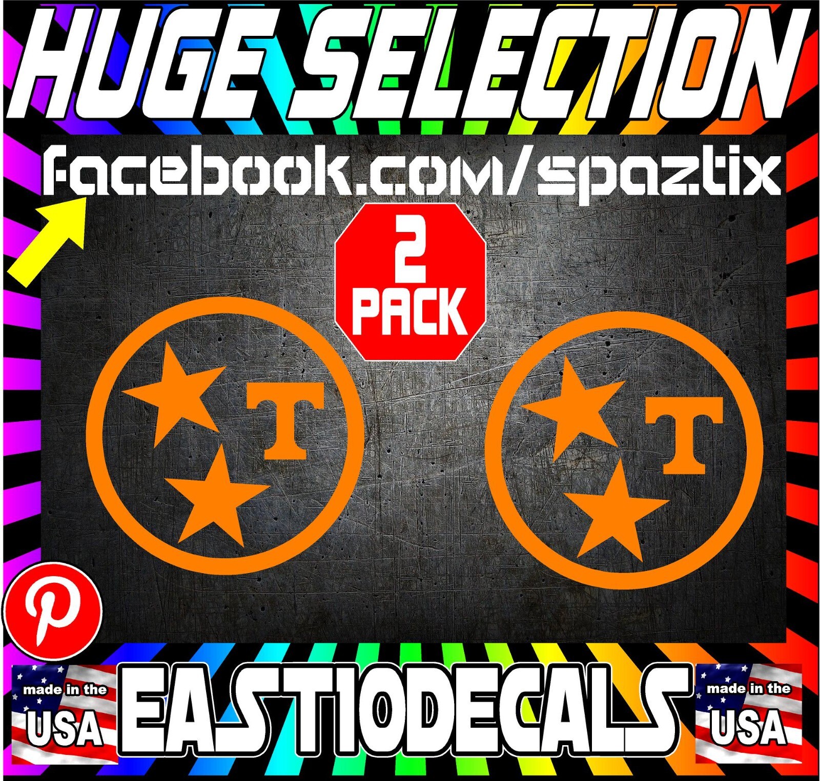 TENNESSEE TRI-STAR VINYL DECAL STICKER BUY 1 GET 1 FREE 4'' | eBay