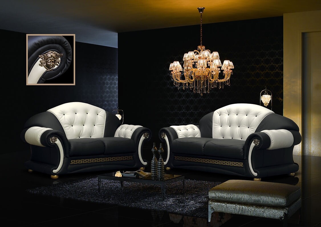 Versace Italian Leather Sofa Versace Italian Leather Classic Sofa Set