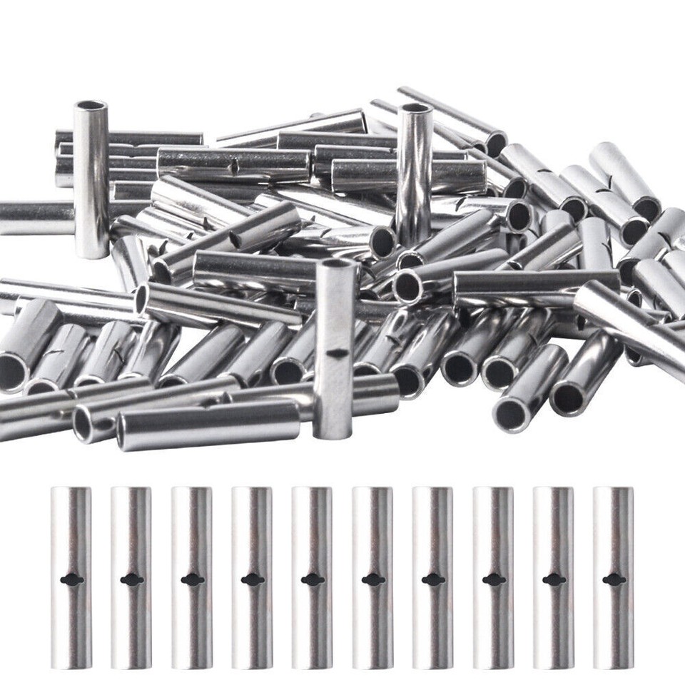 Non-Insulated Bare Copper Wire Butt Splice Connector Ferrule Crimp ...