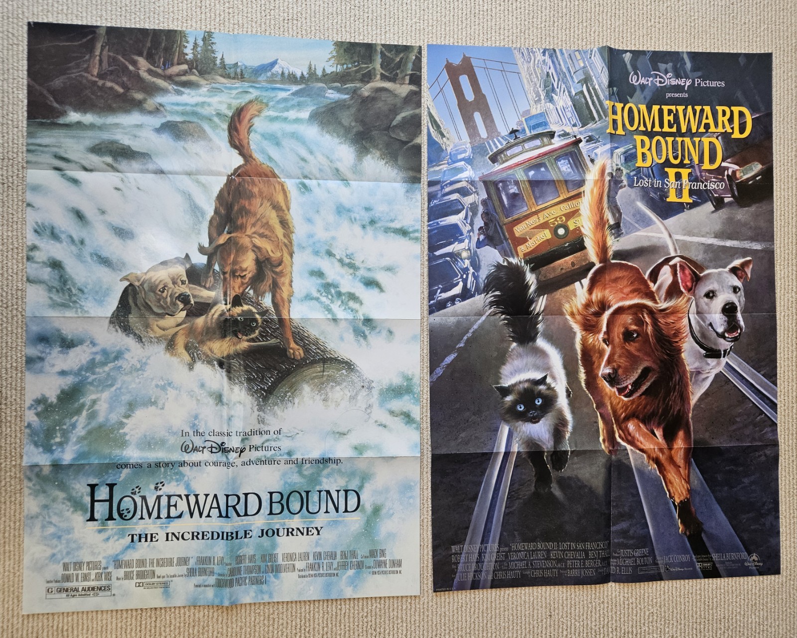 Lot of 2 Homeward Bound Incredible Journey 1993+ Part 2 original movie ...