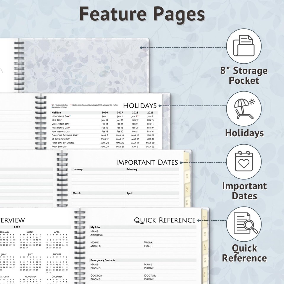 CRANBURY Daily Planner 2026 8.5x11 Appointment Book Jan-Dec 15-Min ...