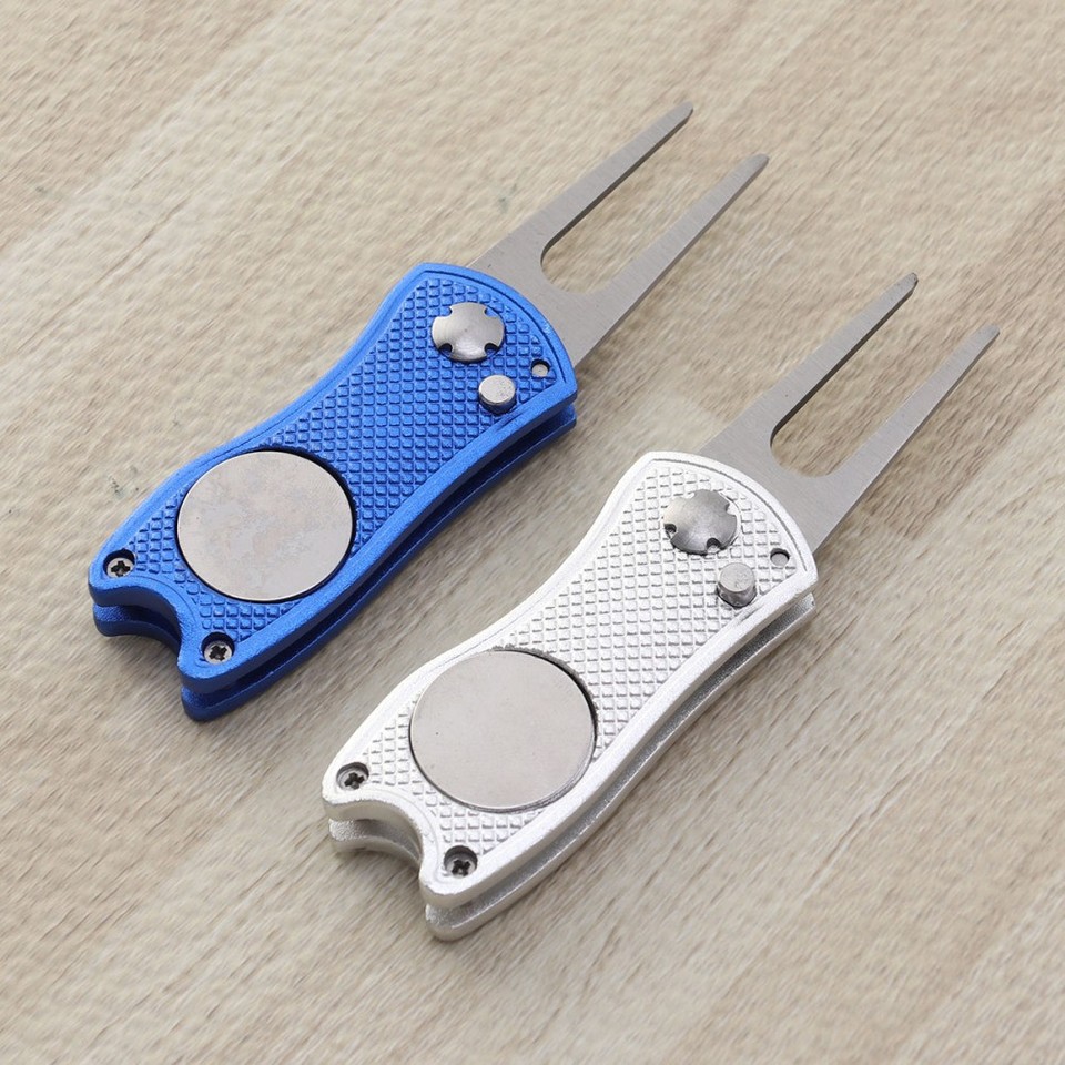 Stainless Steel Foldable Divot Repair Tool Ball Marker Pitch Fork ...