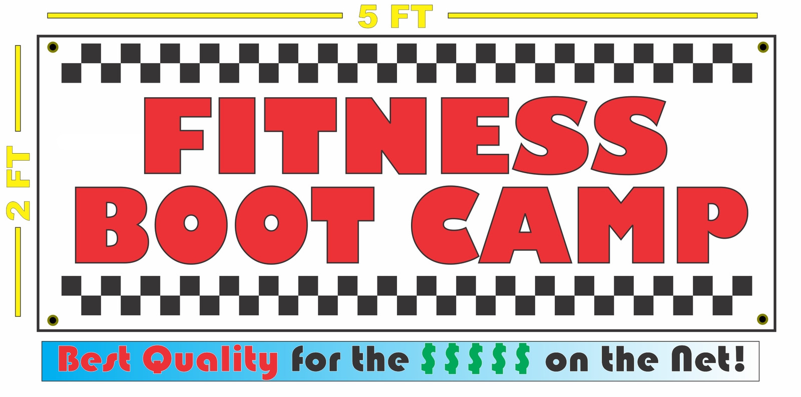 FITNESS BOOT CAMP Banner Sign NEW Larger Size for Gym Personal Trainer ...