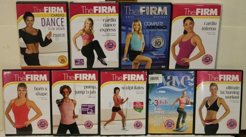9 The Firm workout DVD lot Wave Burn shape pump jump n jab cardio dance ...