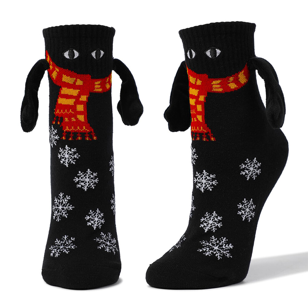 Christmas Socks Hand in Hand Socks Novelty Design Women Men (Black) | eBay