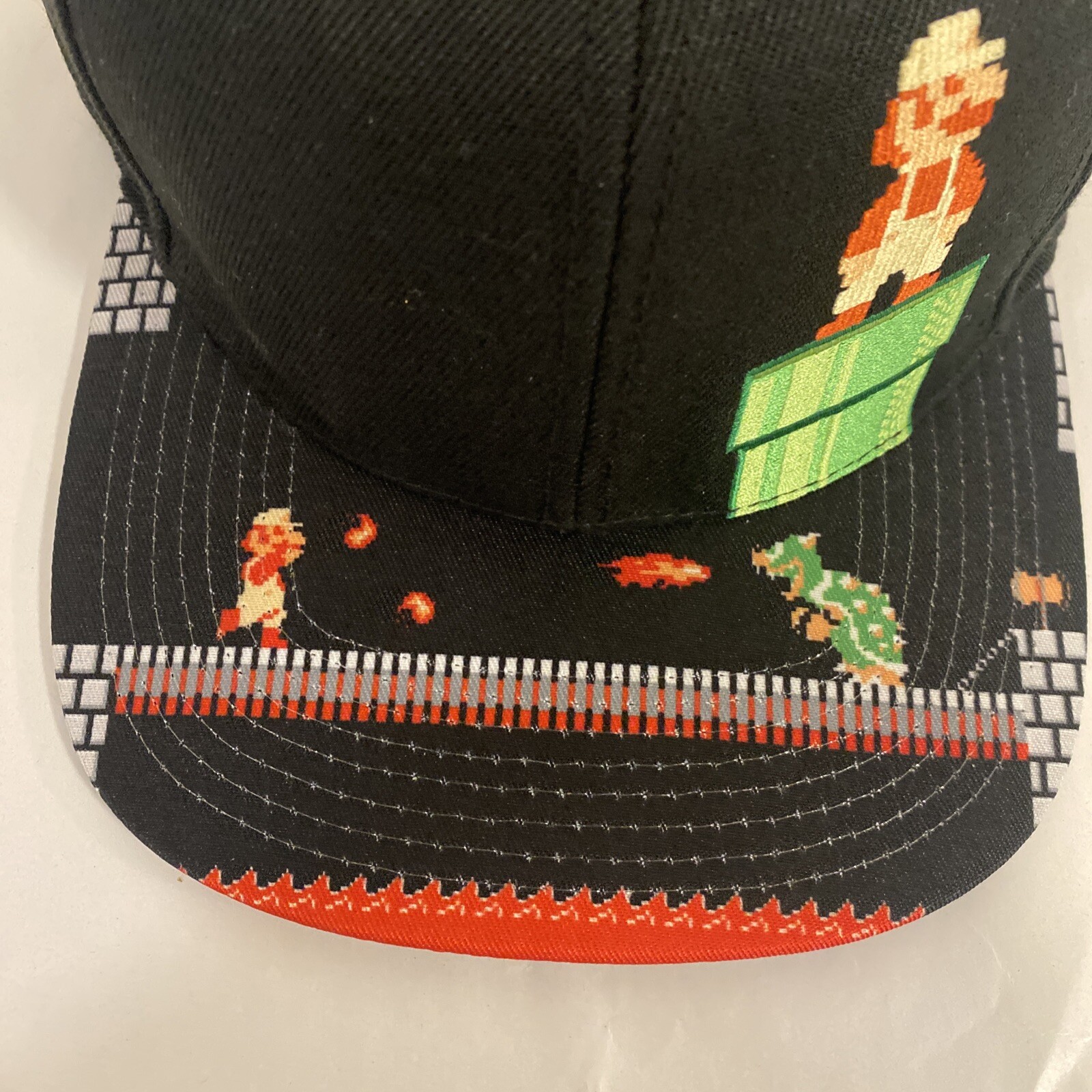 Nintendo Super Mario Retro NES Black Snapback Hat Bio… - Gem