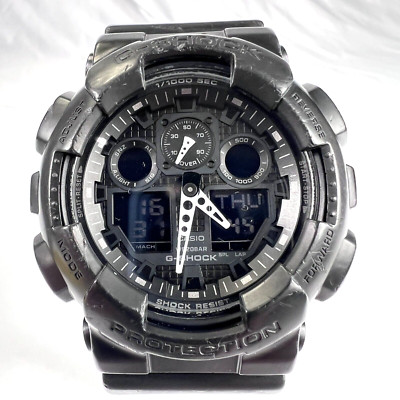 Casio G Shock Watch Men 51mm Black Backlight 5081 GA-100 200M - New ...