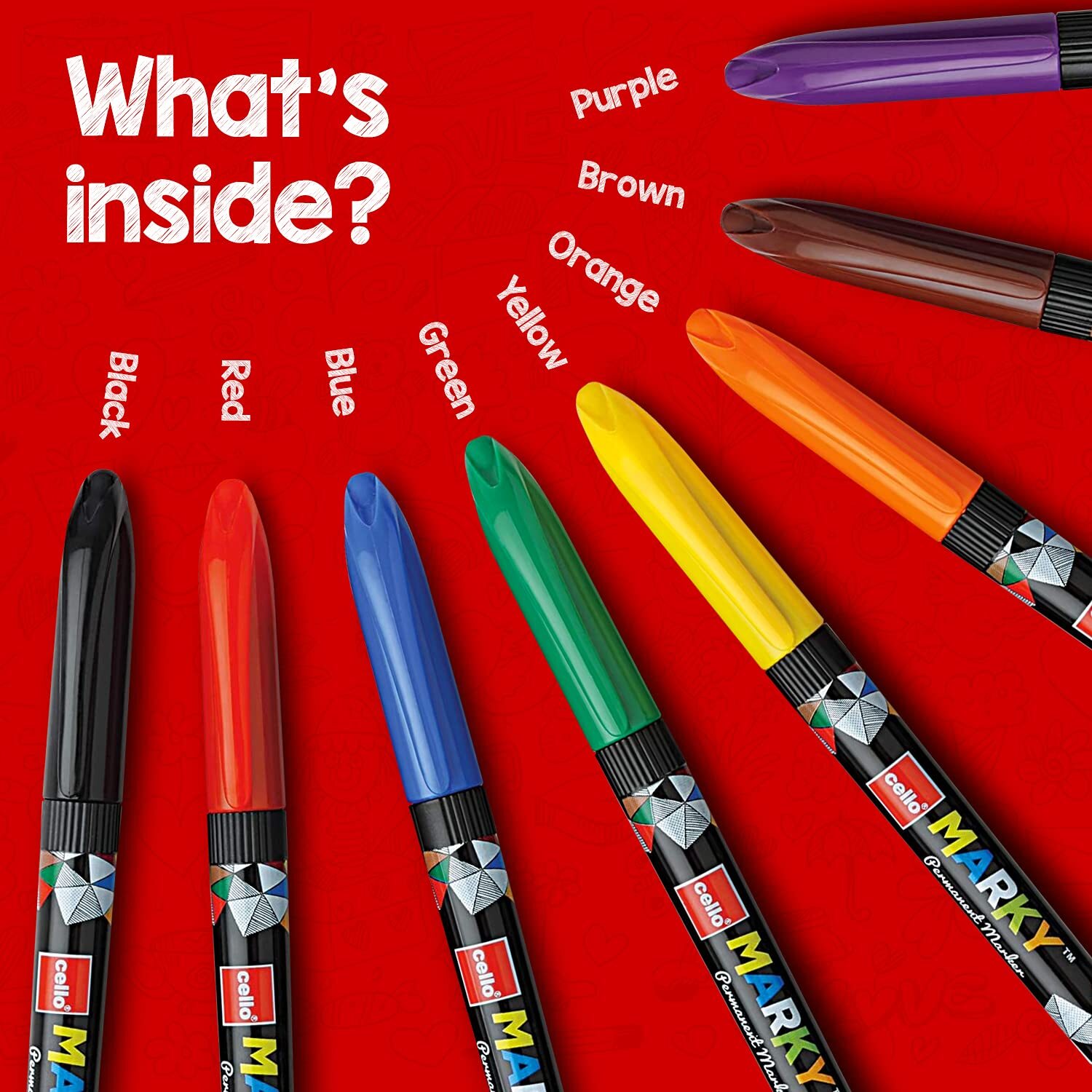 Cello Marky Permanent Markers (Pack of 8 - Assorted) | 8 Vivid Ink Colours | eBay