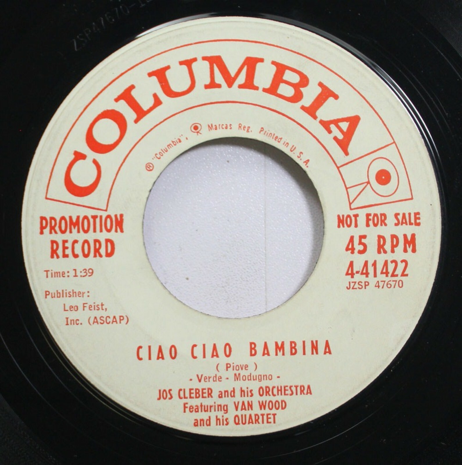 50S & 60S Promo 45 Jos Cleber And His Orchestra Featuring Van Wood And ...
