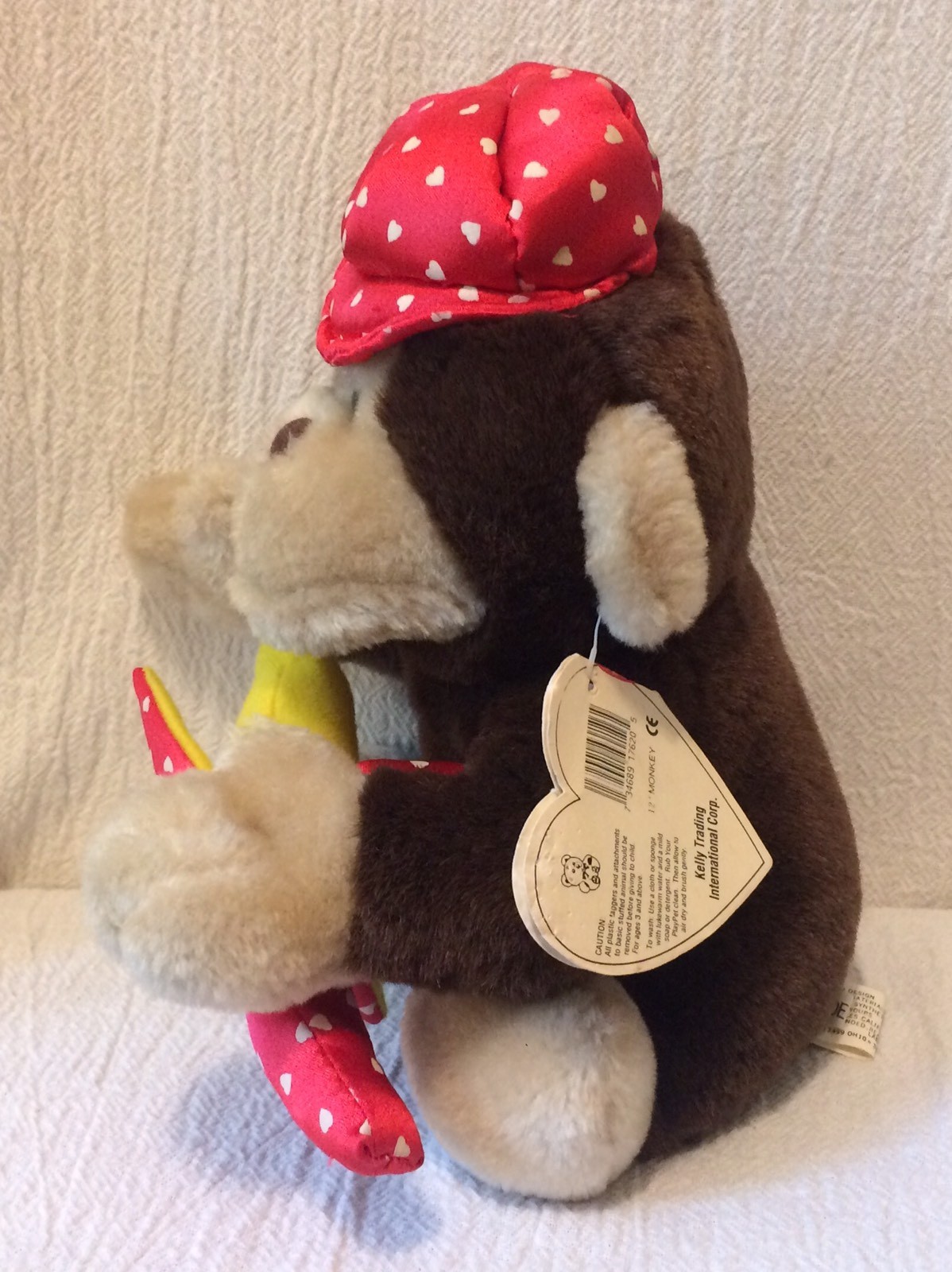 Vintage Plush Kellytoy Monkey Holding Banana Play Pet Valentine Tag | eBay