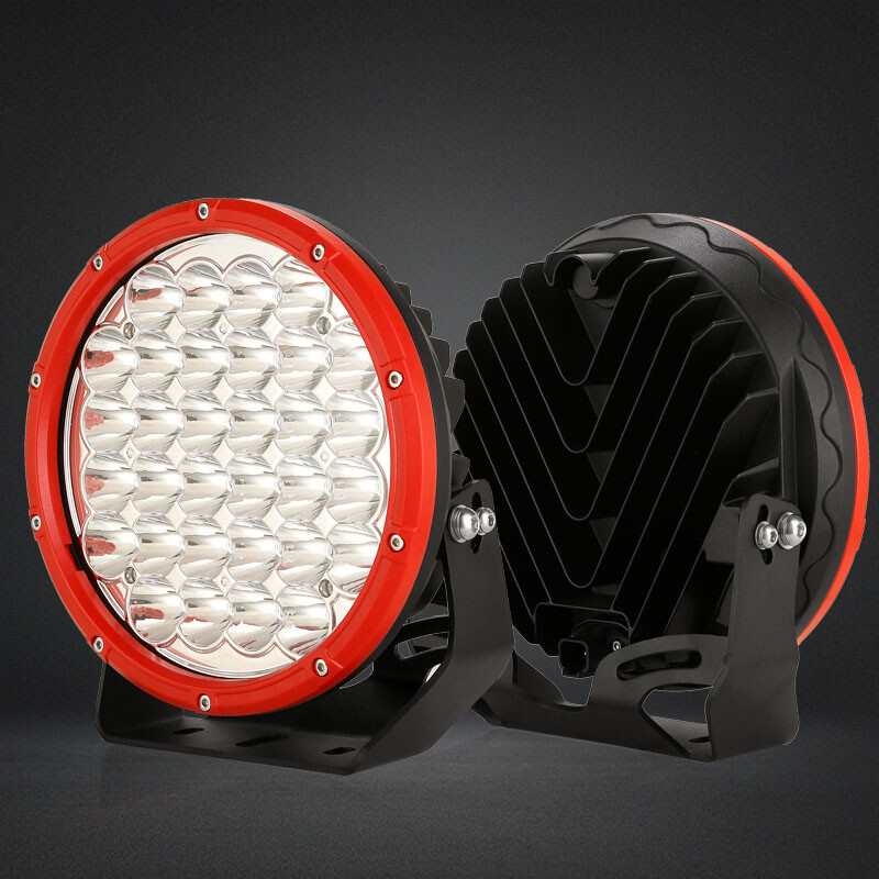 Spotlights RED Pair 9inch LED Driving Lights Round Truck 4WD Work Fog ...