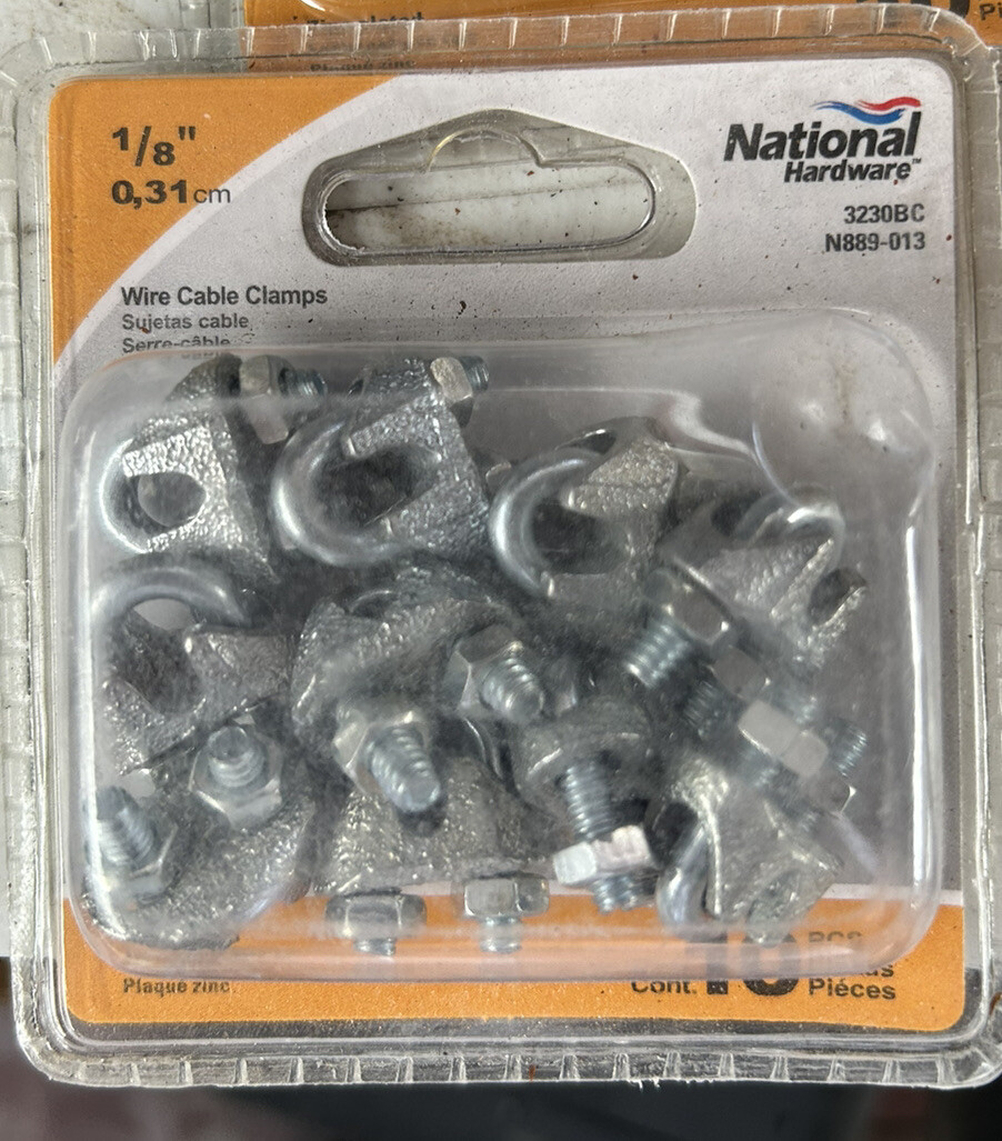 National Hardware Wire Cable Clamps Zinc Plated 1/8" N889-013 - 10 Pack ...