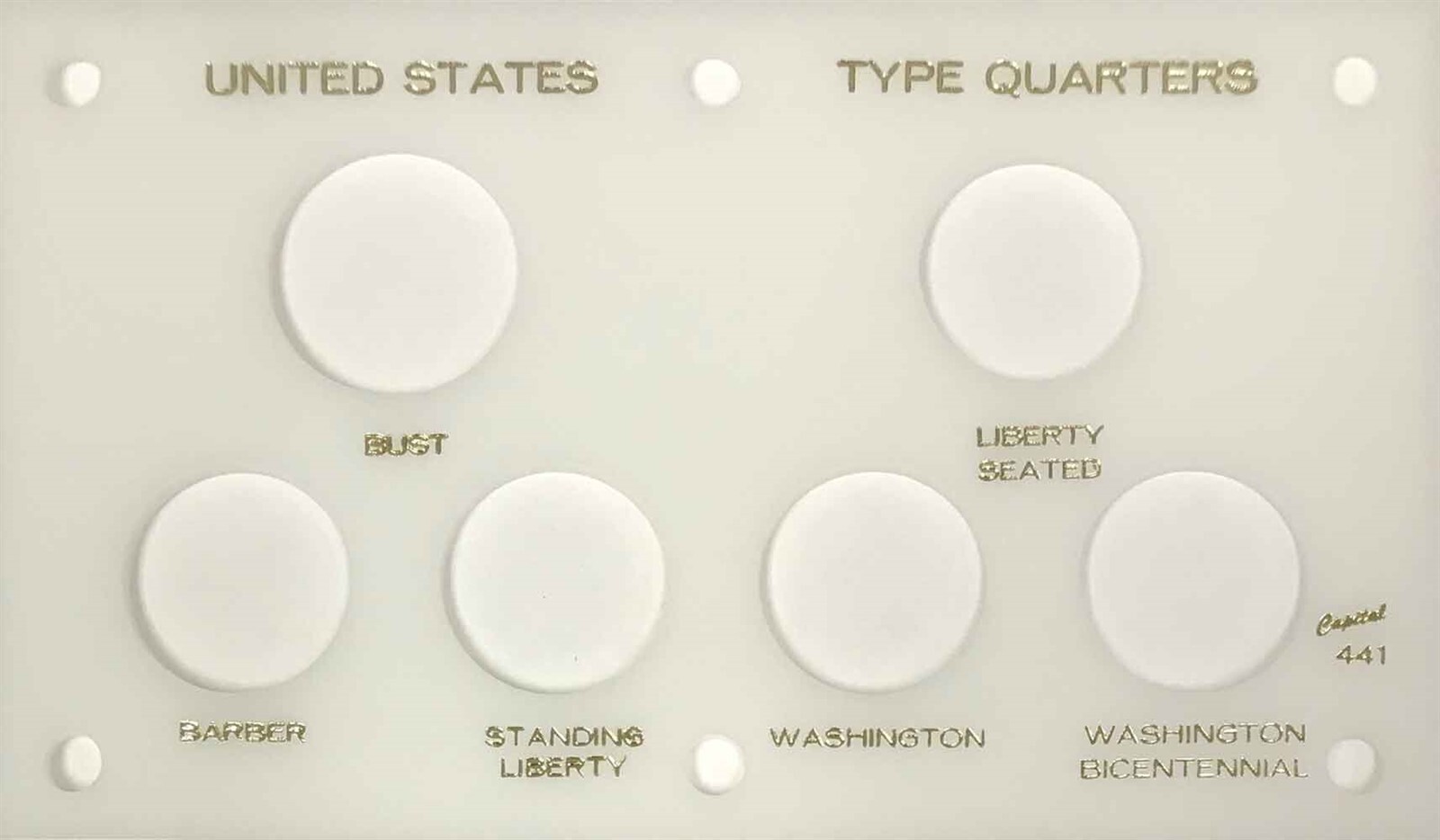 Capital Holder For US Type Quarters Pre 29 Bust Barber Standing Liberty ...