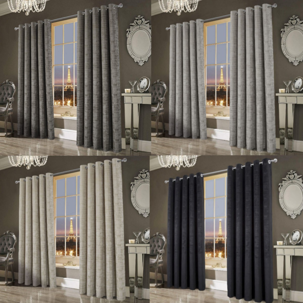 Top Curtains Portofino Ring Top Lined Curtains, Duck Egg Yorkshire