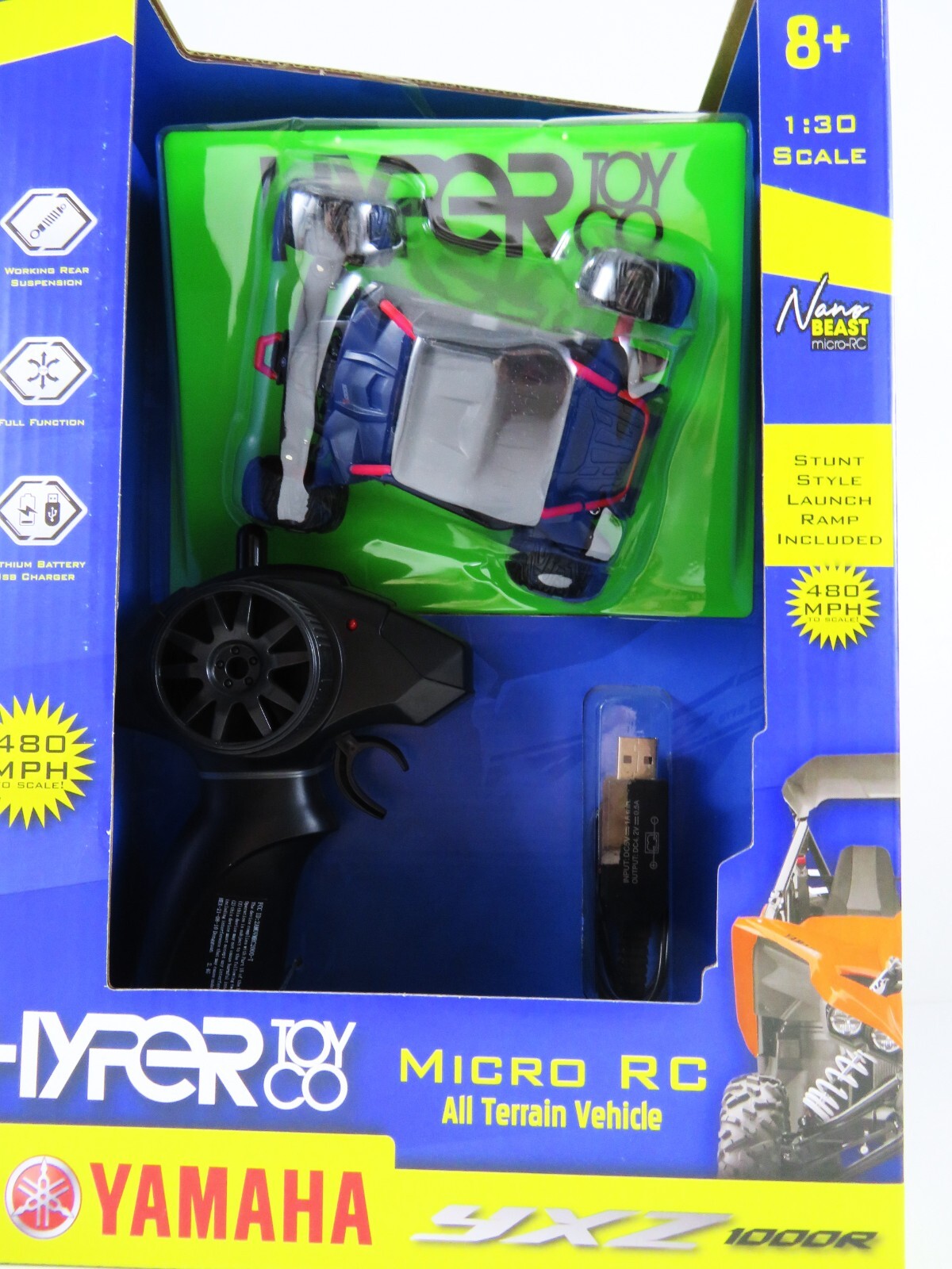 Hyper Toys 1:30 Yamaha Nano Beast YZX1000R Micro RC ATV Ramp USB ...