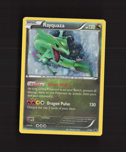 Rayquaza XY64 Black Star Promo Cosmos Holo SWIRL Pokemon Card DMG | eBay